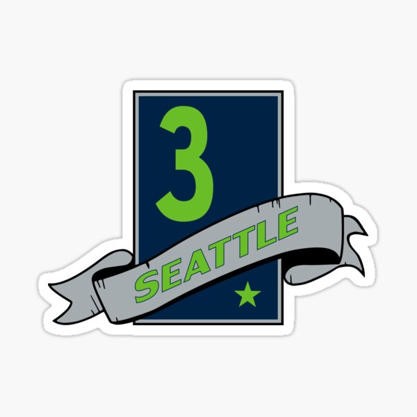 "Seattle 3 Banner Emblem " Sticker for Sale by bobthesportsguy | Redbubble