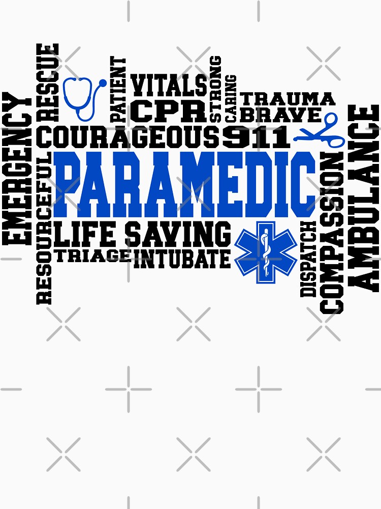 "Paramedic Word Art" T-shirt for Sale by Deestylistic | Redbubble ...