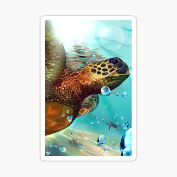 "TURTLE TO RAS" Sticker for Sale by 4d2SurfyArte | Redbubble
