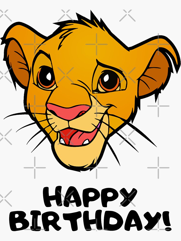 "Happy Birthday - The Lion King - Simba" Sticker for Sale by ...