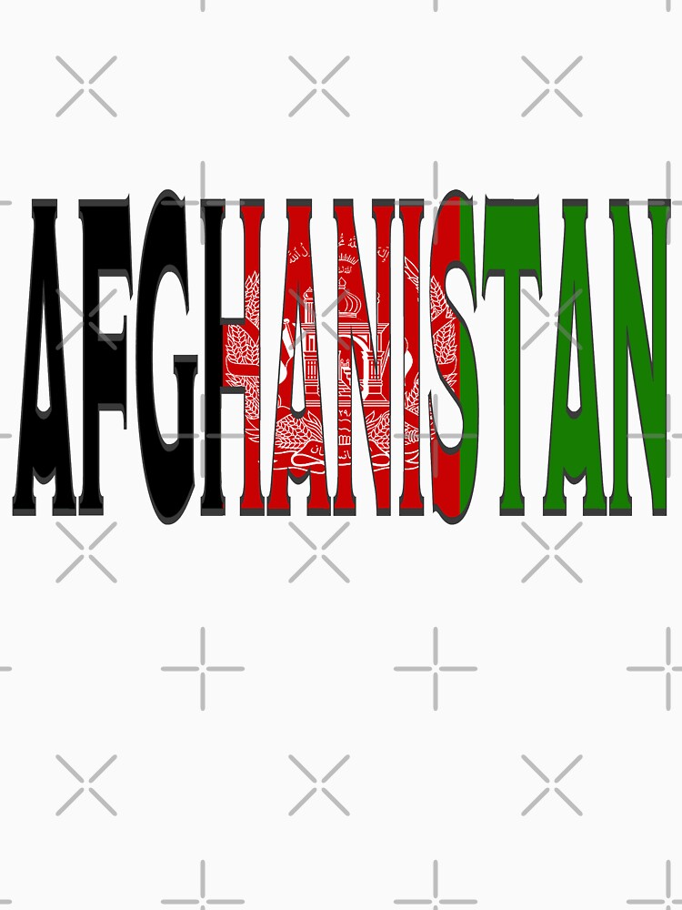 "Afghanistan Font with Afghan Flag" T-shirt for Sale by Havocgirl ...