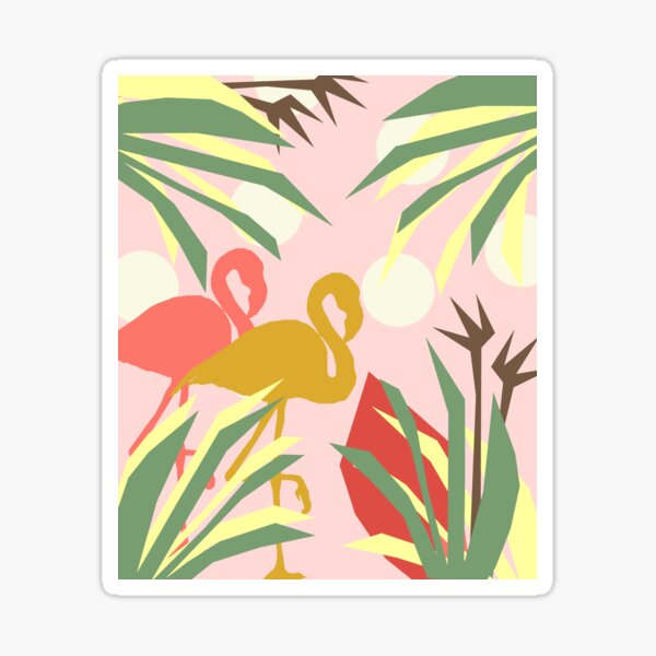"Flamingo jungle pink coral" Sticker for Sale by by-jwp | Redbubble