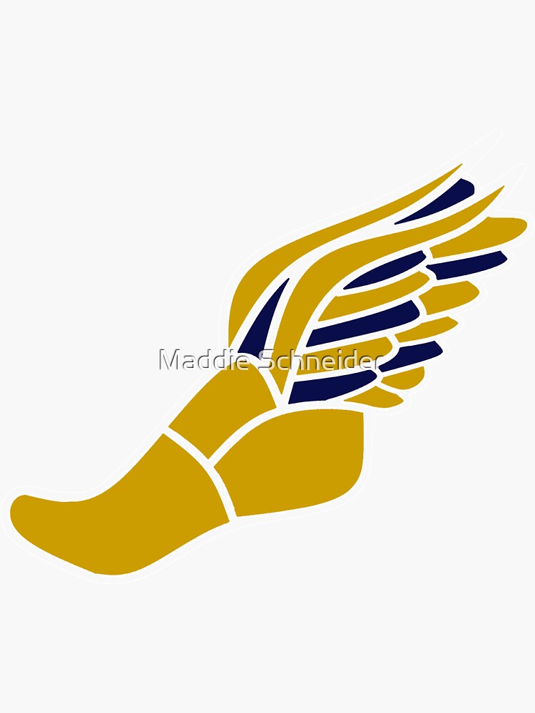"Blue and Gold Track Symbol" Sticker by MaddieandRenee | Redbubble