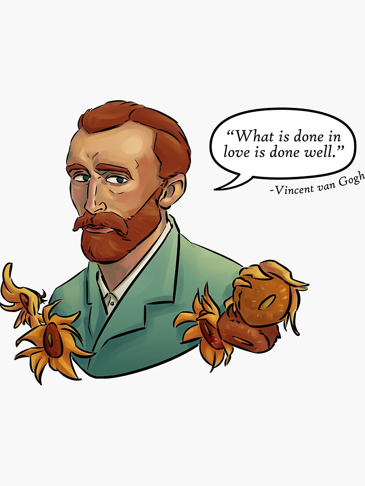 Pegatina «Vincent Van Gogh» de AnnieDraws | Redbubble