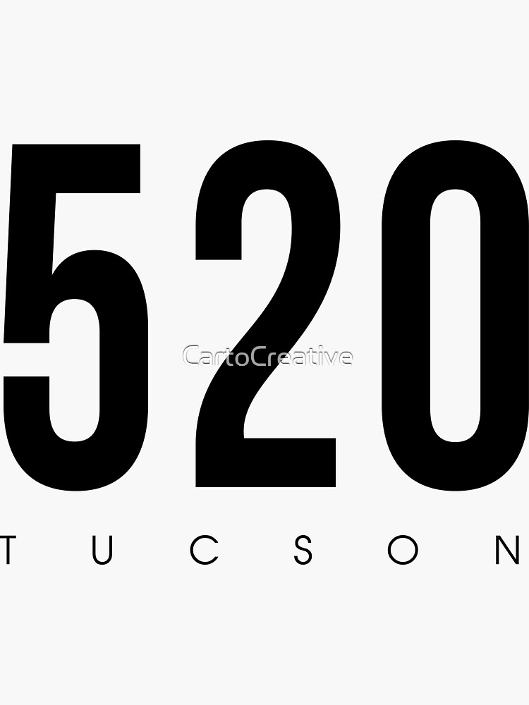 "Tucson, AZ- 520 Area Code" Sticker for Sale by CartoCreative | Redbubble