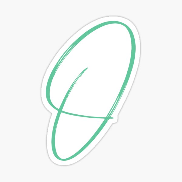 "O Monogram (green Hand) " Sticker for Sale by Monogramy | Redbubble