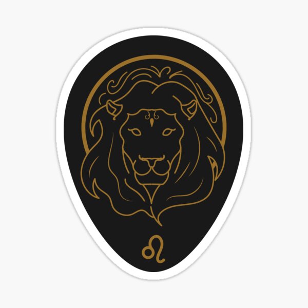"Leo Lion - BLACK AND GOLD" Sticker by VenusandMoon | Redbubble
