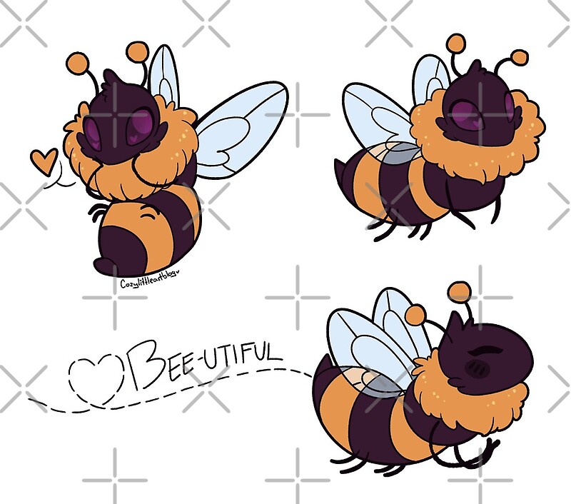 "fuzzy bees sticker pack" by Galaxxi | Redbubble