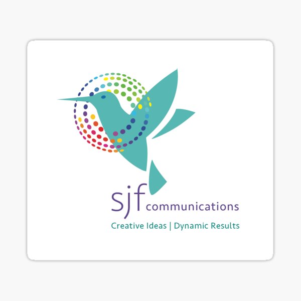 "SJF Communications Logo" Sticker by SJFDesigns | Redbubble