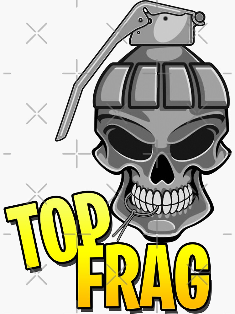 "Top Frag Skull Grenade Sticker" Sticker for Sale by ApexArtz | Redbubble
