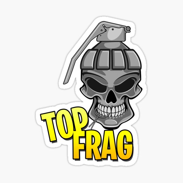 "Top Frag Skull Grenade Sticker" Sticker for Sale by ApexArtz | Redbubble