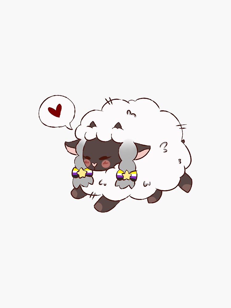 "Wooloo Non-Binary Pride Ribbon Sticker" Sticker by Star-Hop | Redbubble