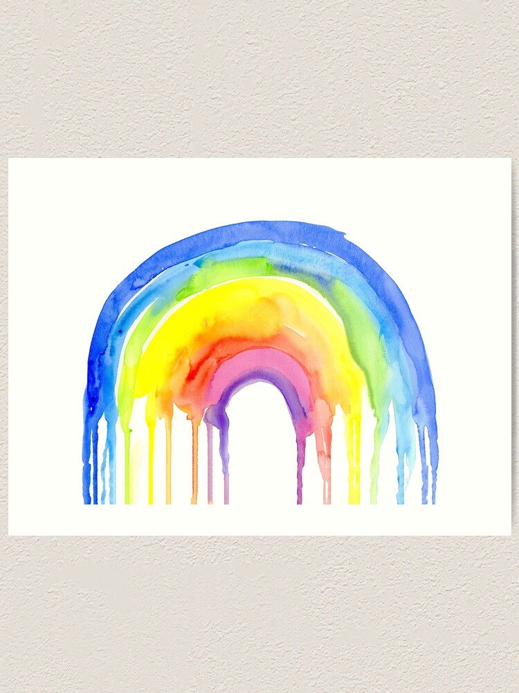 "Watercolor Rainbow Dripping" Art Print for Sale by olga-shvartsur ...