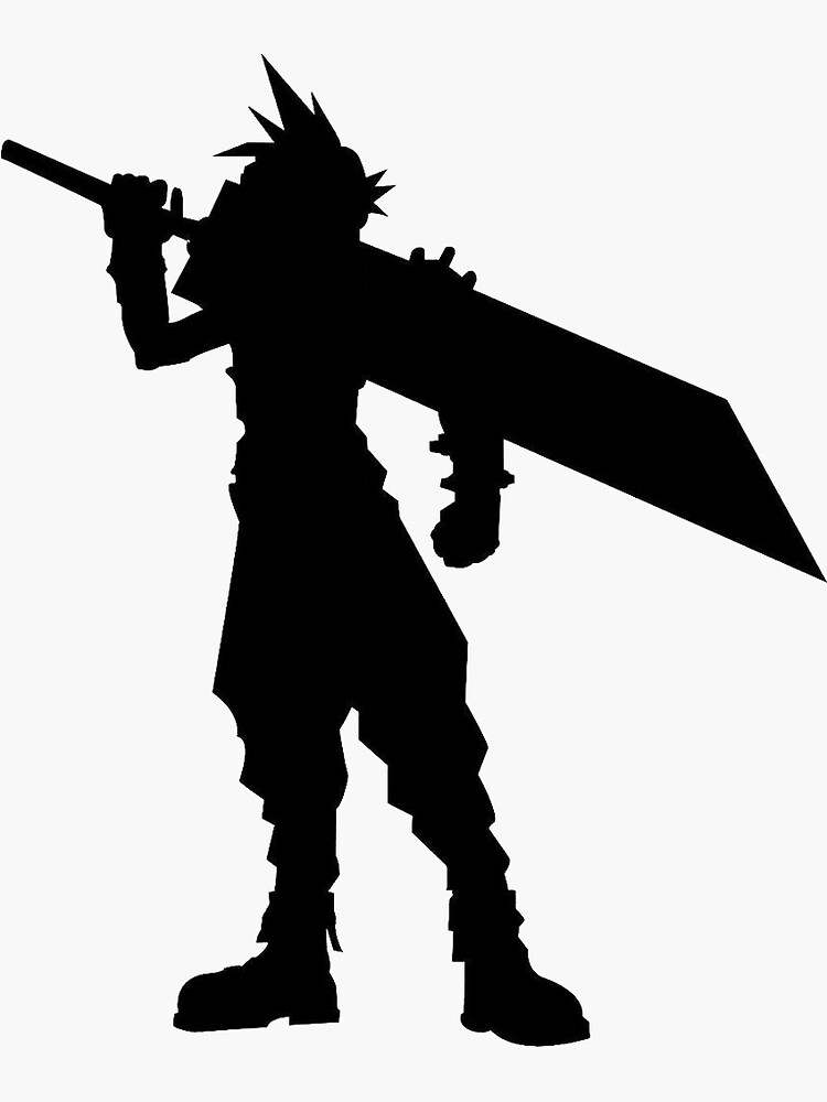 " Final Fantasy VII Cloud Strife- Simple Silhouette" Sticker by Torquato | Redbubble