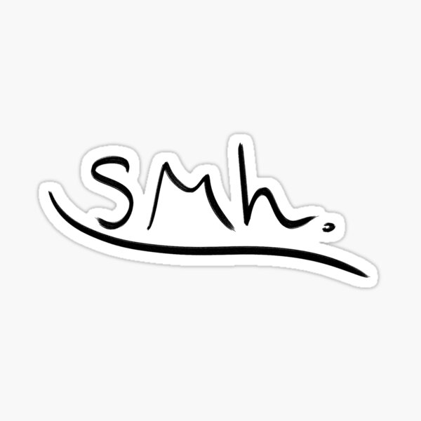 "Black and White Ink - smh." Sticker for Sale by Lekehs | Redbubble