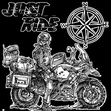 "Just Ride GS Adventure with compass" Sticker for Sale by ianearthcore ...