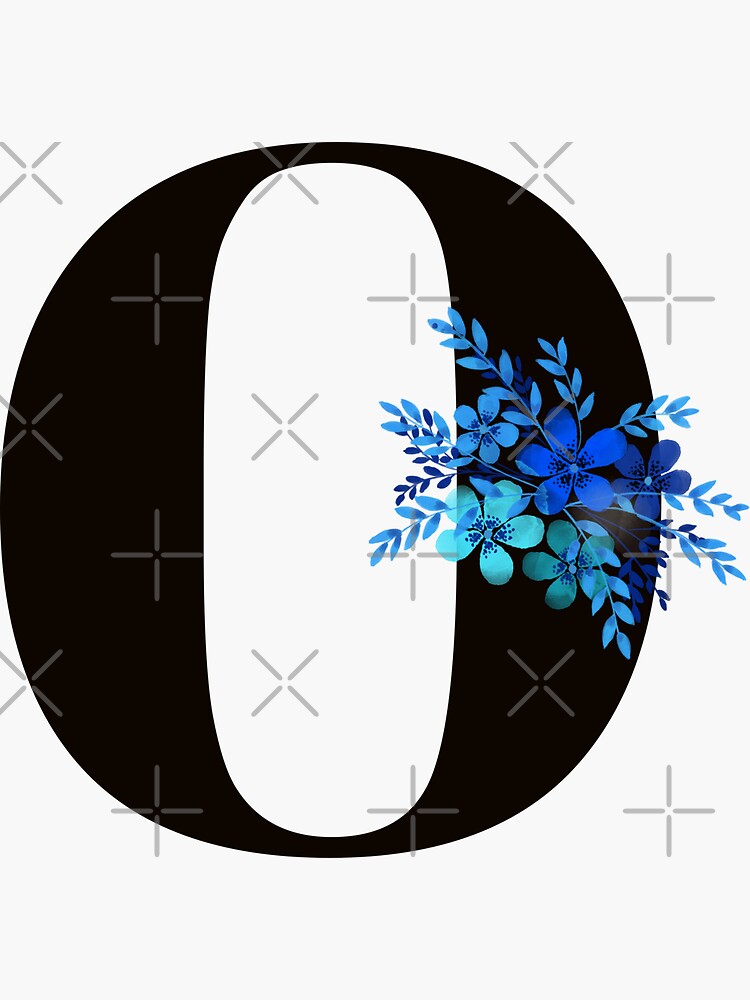 "letter o blue floral" Sticker for Sale by atevern | Redbubble