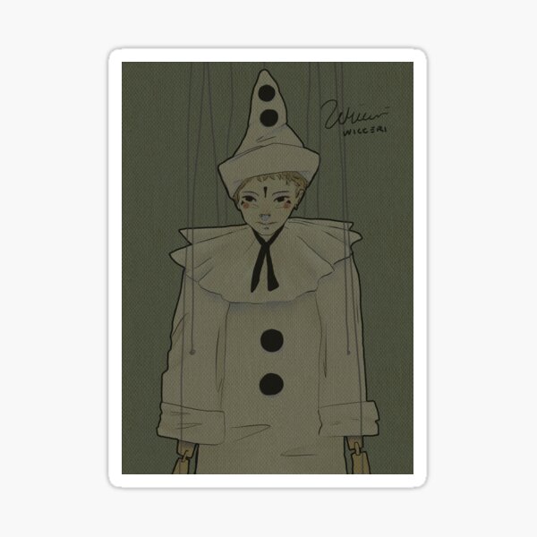 "PIERROT - Design" Sticker by wicceri | Redbubble