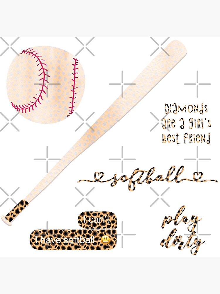 "Cheetah Animal Print Watercolor Softball Sticker Pack" Poster for Sale ...
