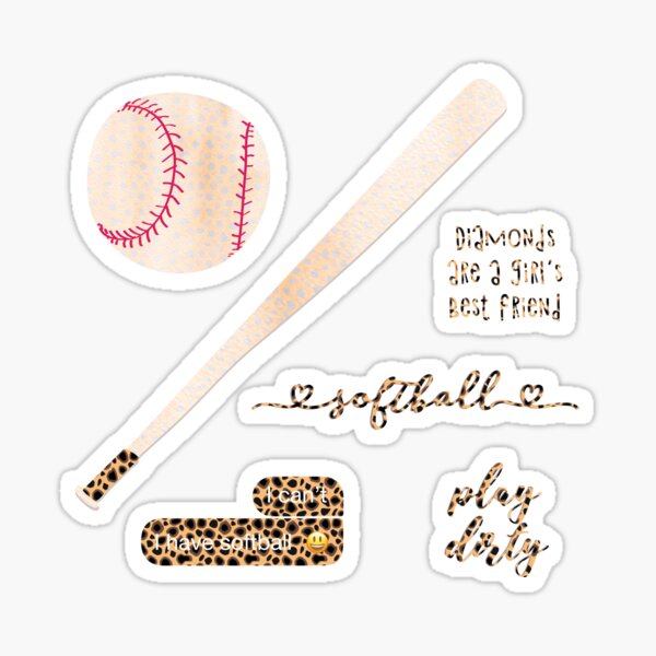 "Cheetah Animal Print Watercolor Softball Sticker Pack" Sticker for ...