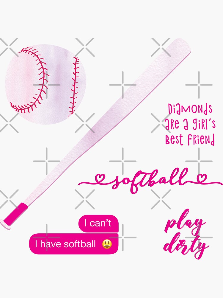 "Hot Pink Watercolor Softball Sticker Pack" Sticker by The-Goods ...