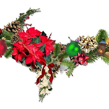 "Christmas Upper Peninsula Outline" Greeting Card for Sale by Jarrod ...