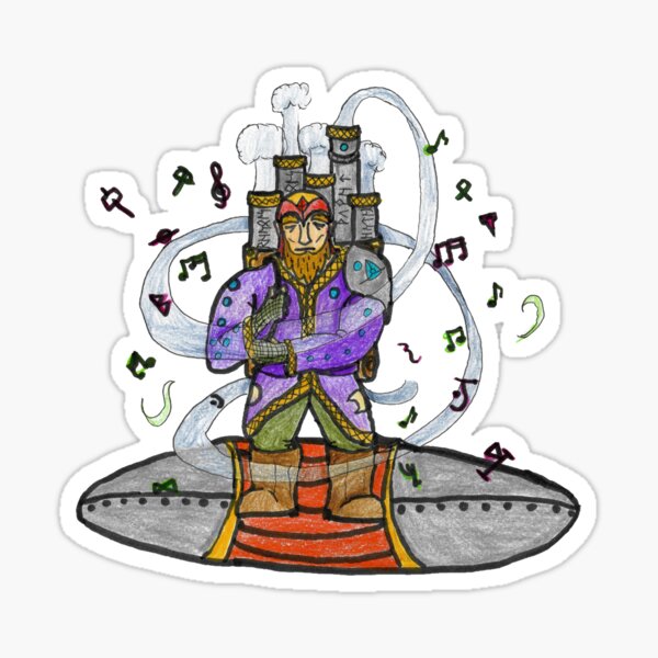 "Dwarven Minstrel" Sticker for Sale by BumbLeo | Redbubble