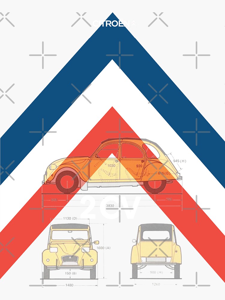 "CITROEN 2CV" Sticker by ThrowbackM2 | Redbubble