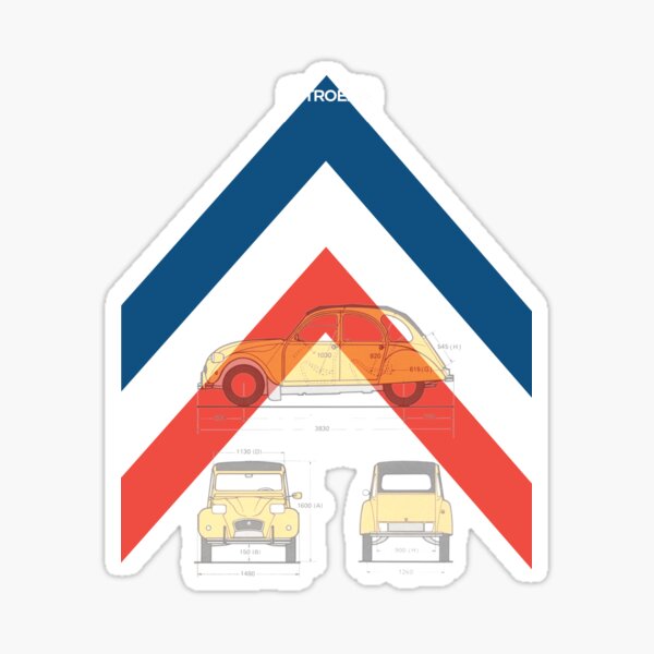 "CITROEN 2CV" Sticker by ThrowbackM2 | Redbubble