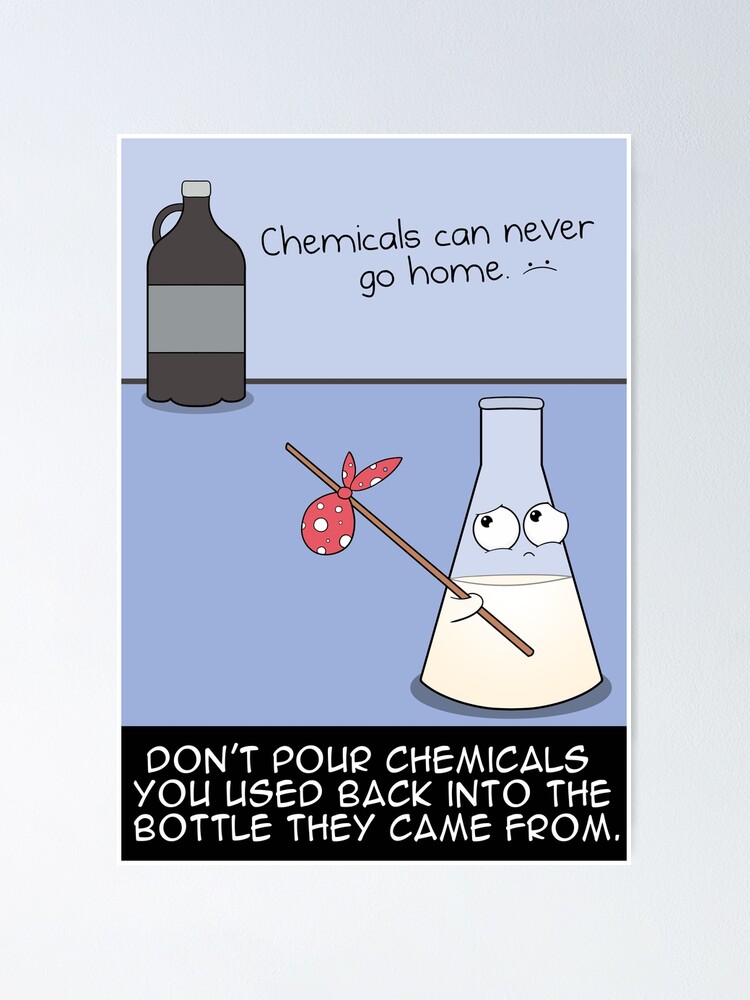 "Lab Safety Poster #4 - Don't Pour Chemicals Back Into Original Bottles ...