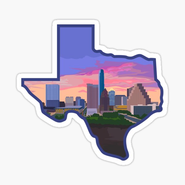 "Austin Texas City Skyline" Sticker for Sale by tlaprise | Redbubble