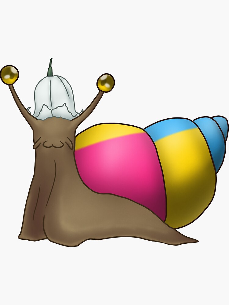 "Pansexual Panromantic Pride Snail with Flower Hat" Sticker for Sale by ...