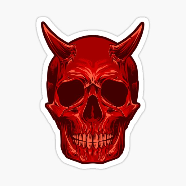 "Demon Skull" Sticker for Sale by muskitt | Redbubble