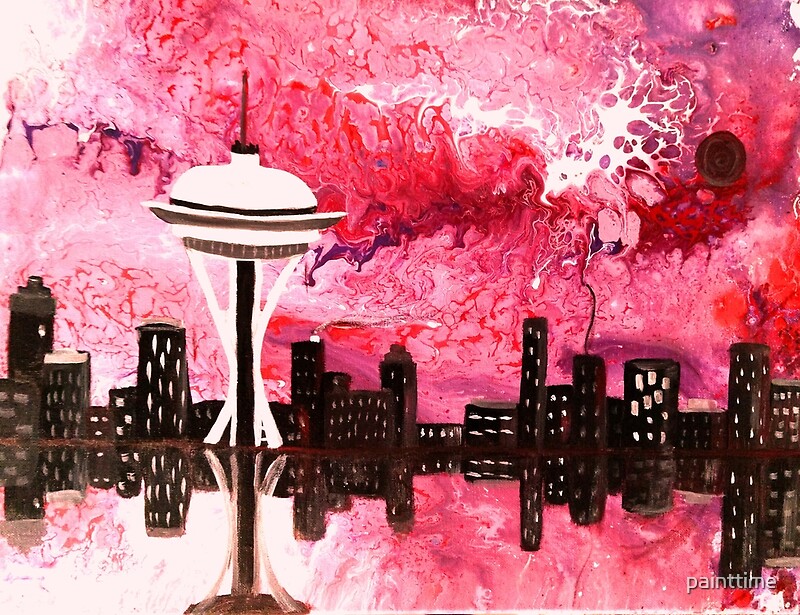 "Acrylic Abstract Painting of Seattle " by painttime | Redbubble