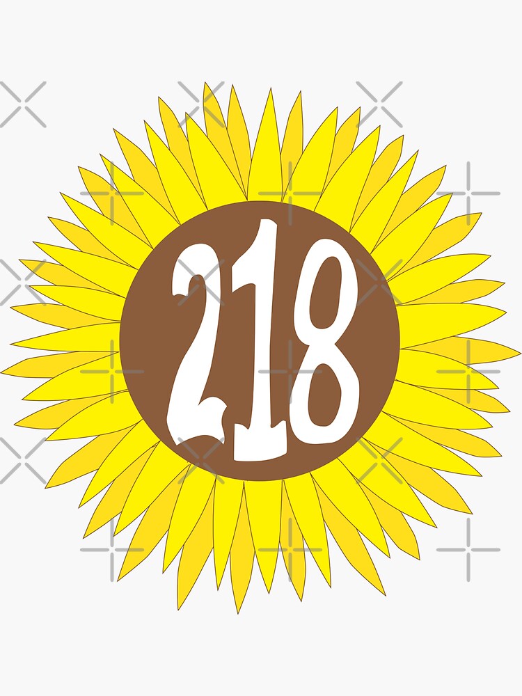 "Hand Drawn Minnesota Sunflower 218 Area Code" Sticker by itsrturn ...