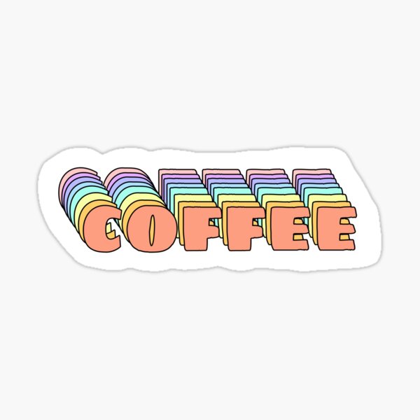 "rainbow letter coffee sticker" Sticker for Sale by cadencejaymes ...
