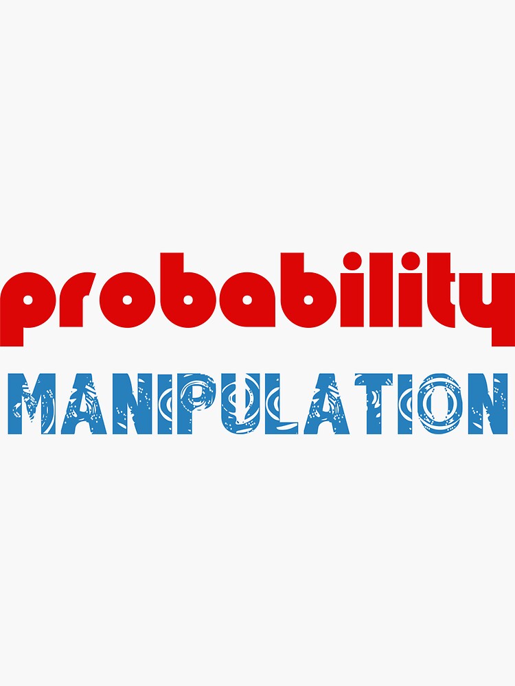 "Probability Manipulation Red and Blue Letter graphic" Sticker by ...