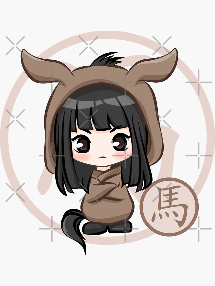 "Cute Chibi Rin Horse Zodiac Fruits Basket" Sticker for Sale by ...