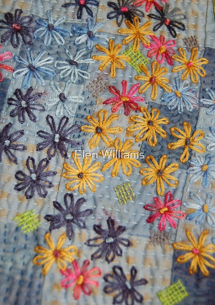 "Embroidered Flowers" by Elen Williams | Redbubble