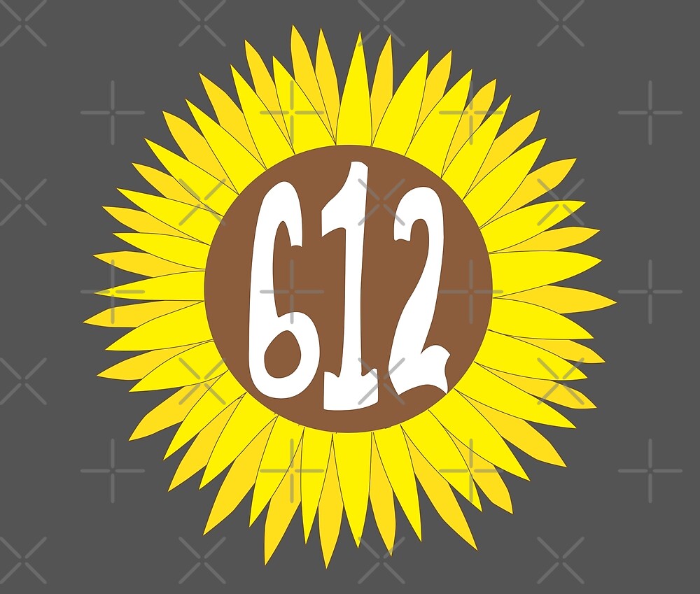 "Hand Drawn Minnesota Sunflower 612 Area Code " by itsrturn | Redbubble