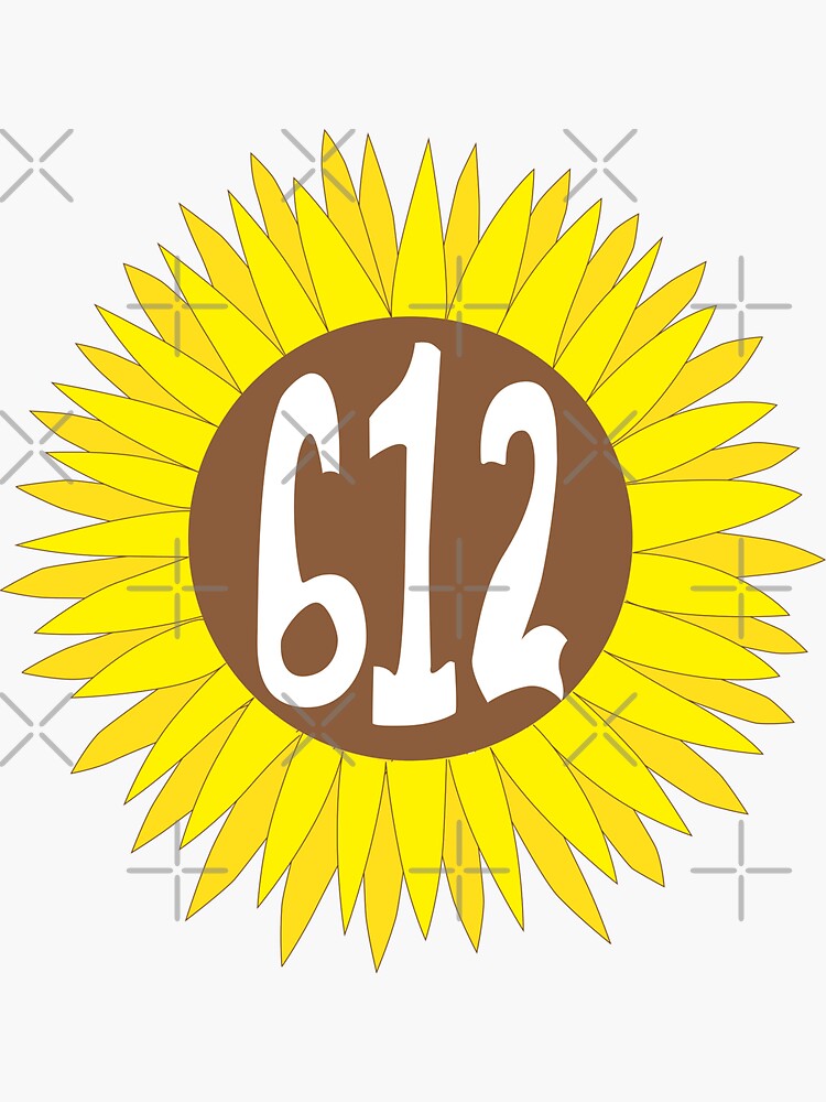 "Hand Drawn Minnesota Sunflower 612 Area Code " Sticker by itsrturn ...