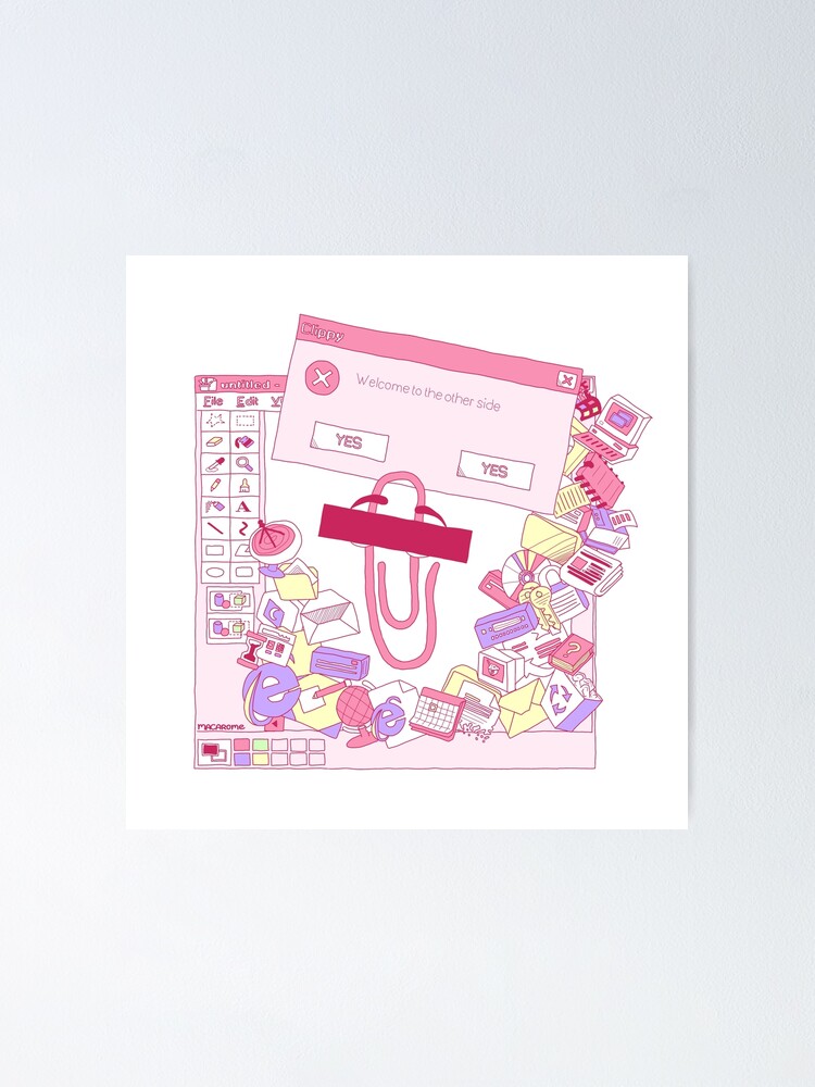 "Colourful clippy" Poster for Sale by MissRoompje | Redbubble