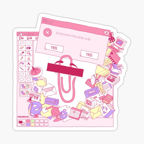 "Colourful clippy" Sticker for Sale by MissRoompje | Redbubble