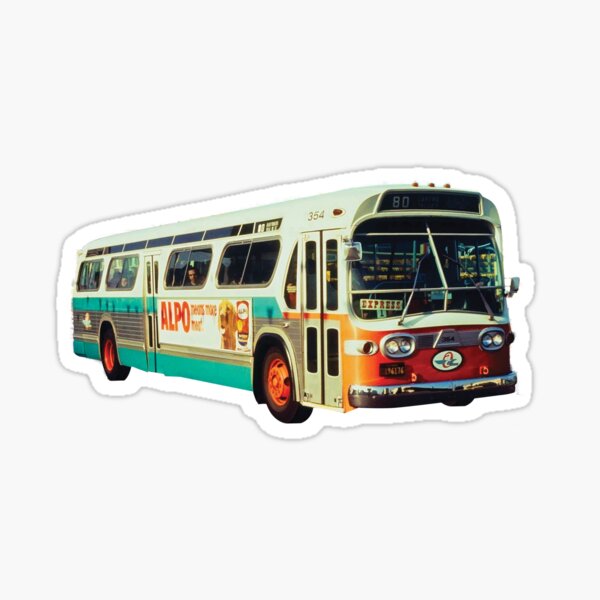 "Retro AC Transit Bus - Vintage Alameda County Transit Bus" Sticker for ...