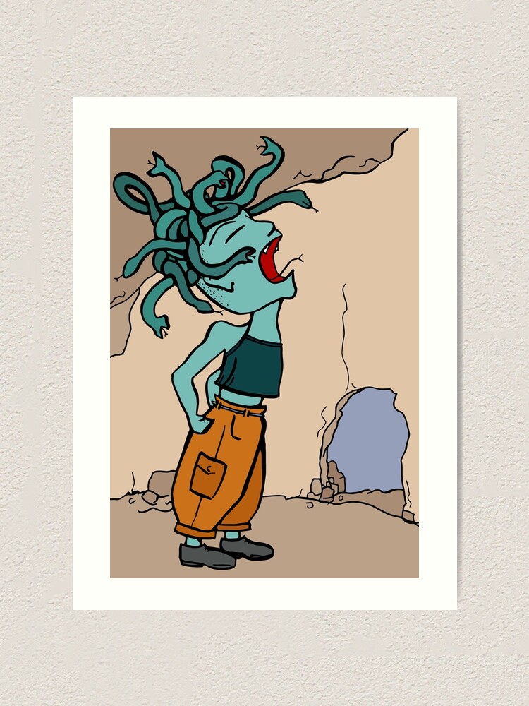 "Medusa Screaming in a Cave" Art Print for Sale by Otter-Grotto | Redbubble
