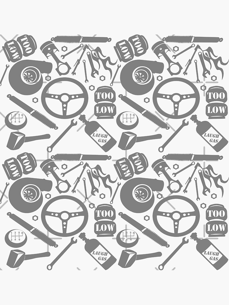 "gear head hot rod pattern" Sticker by Countryman2018 | Redbubble