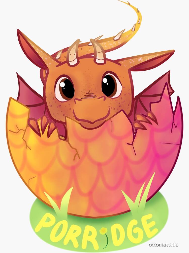"Porridge The Dragon" Sticker for Sale by ottomatonic | Redbubble