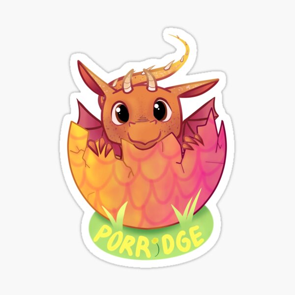 "Porridge The Dragon" Sticker for Sale by ottomatonic | Redbubble