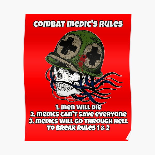 "Men Will Die Combat Medic Rules Skull " Poster by fantasticdesign ...