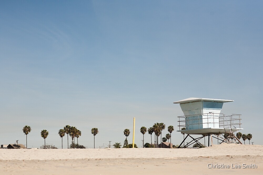 "Long Beach Lifeguard Tower Landscape Photograph" by Christine Lee ...
